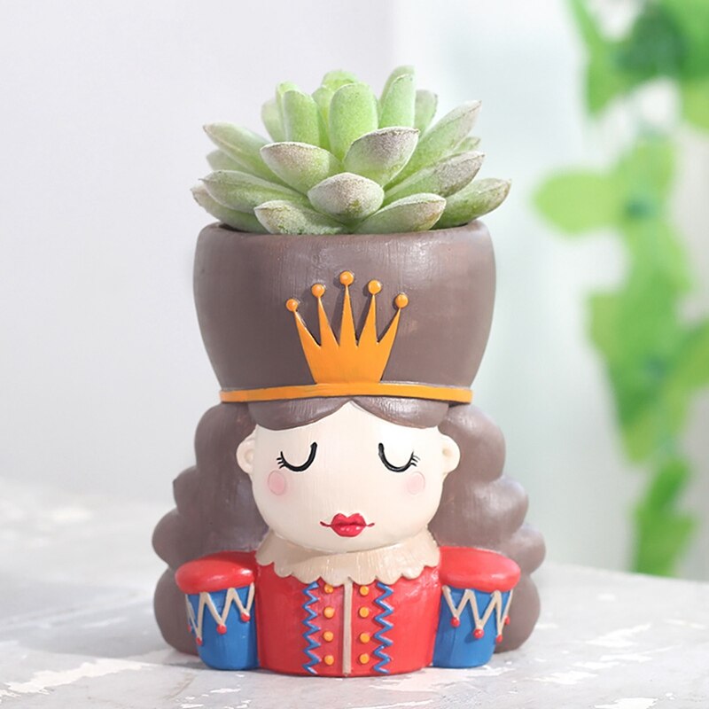 Walnut Fairy Tale Resin Flower Pot Garden Succulen... – Grandado