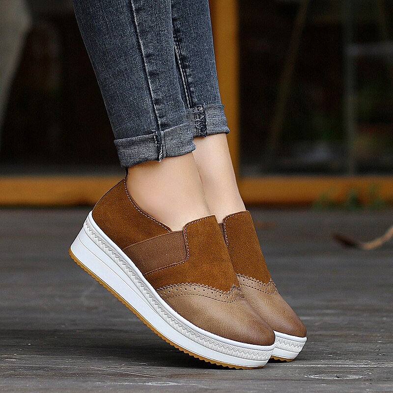 Spring flad platform loafers sko kvinde ko ruskind... – Grandado