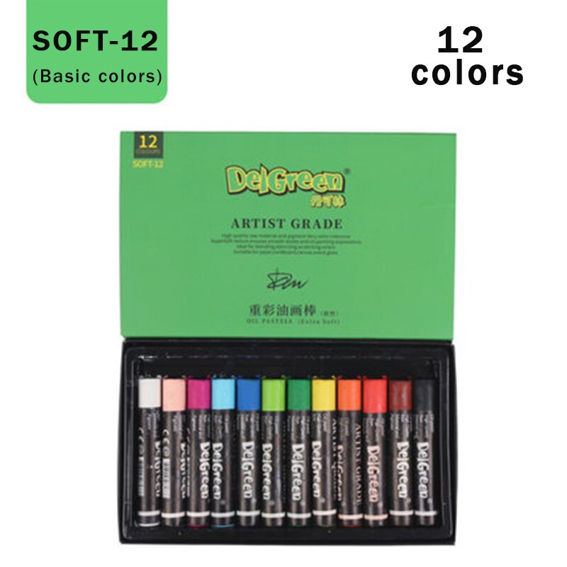 Delgreen Soft Oil Pastel 12/24/36/60 Color Non-Tox... – Vicedeal