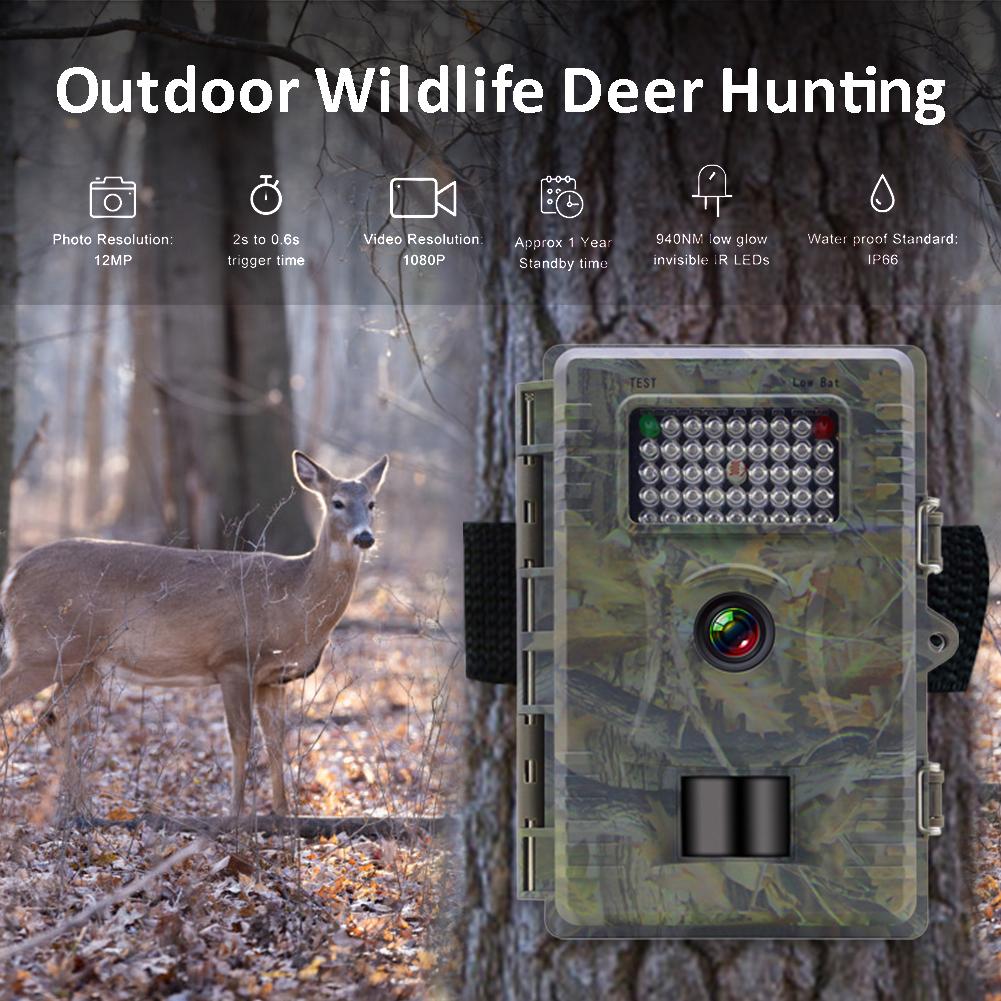 Trail Camera 12MP 1080P IP66 Waterproof Game Scouting Camera Night ...