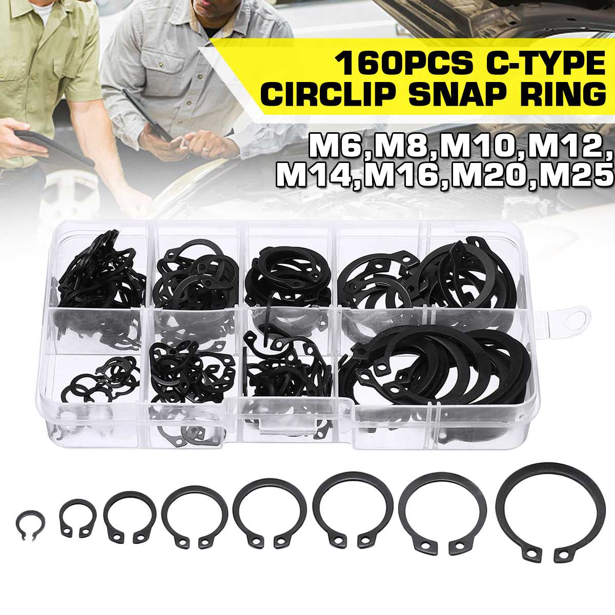 160PCS Circlip Set External/Internal Retaining E-t... – Grandado