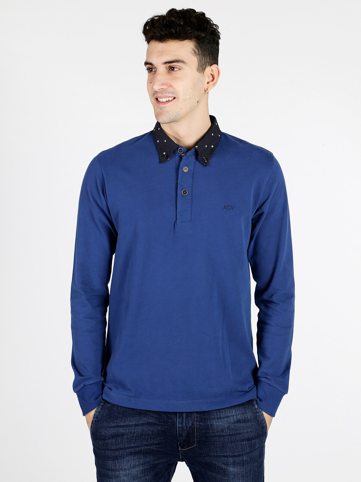 Lange mouw polo shirt Katoen – Grandado