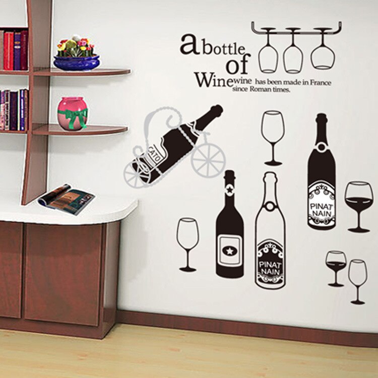 Style Bar Coffee Decoration Wine Bottle Wall Stick... – Grandado