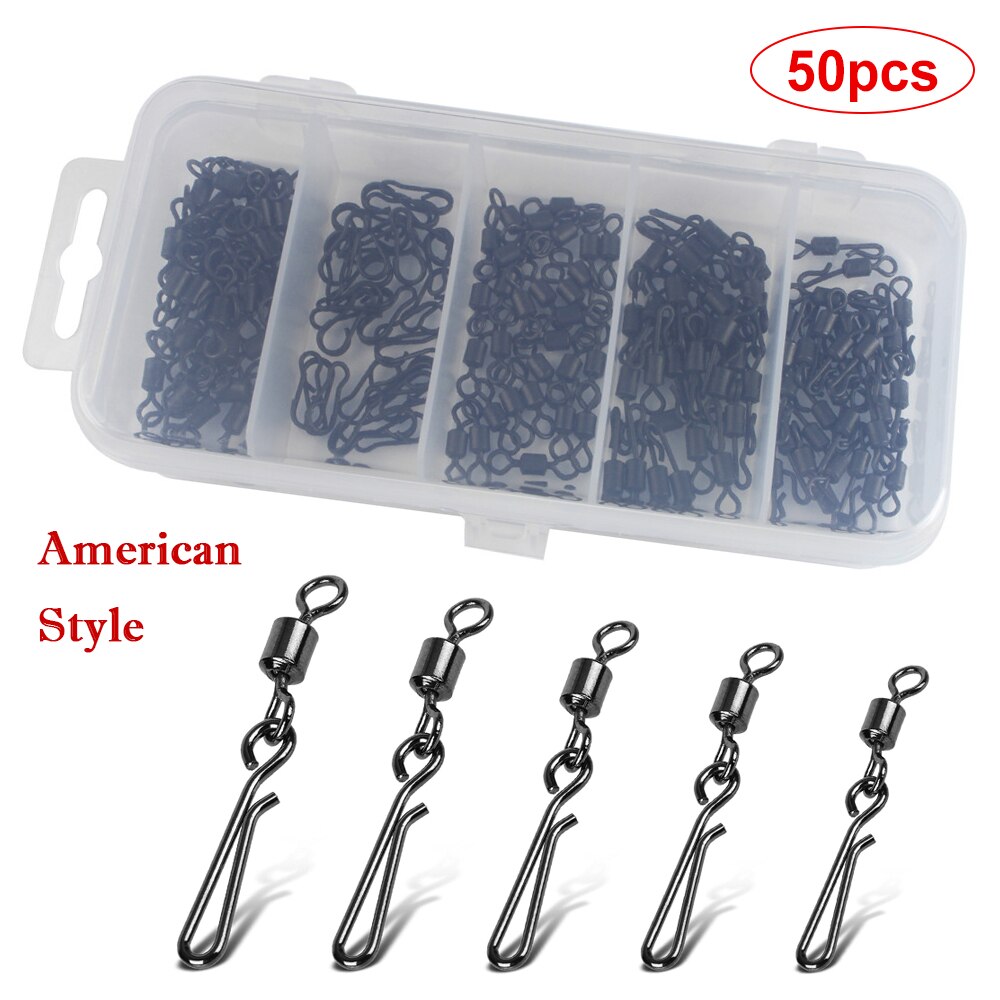 50/100Pcs 1 Box Fishing Connector Swivels Interloc... – Vicedeal