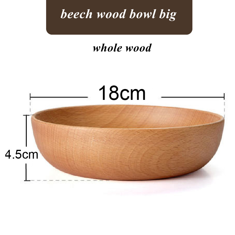 Multi Size Round Wooden Bowls Wooden Rice Soup Bow... – Grandado