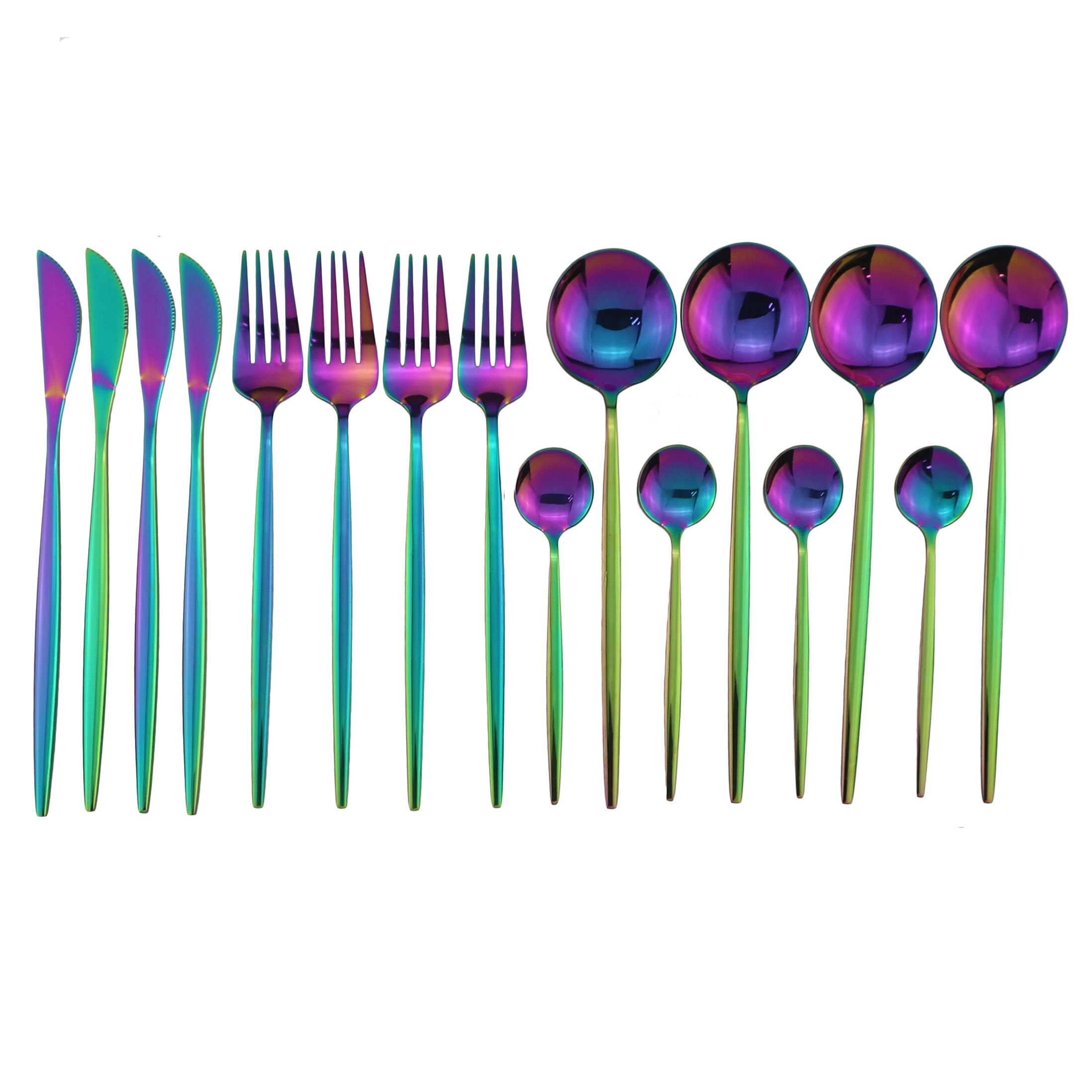 Guld bestick set köksbestick 16 st 304 rostfritt s... – Grandado