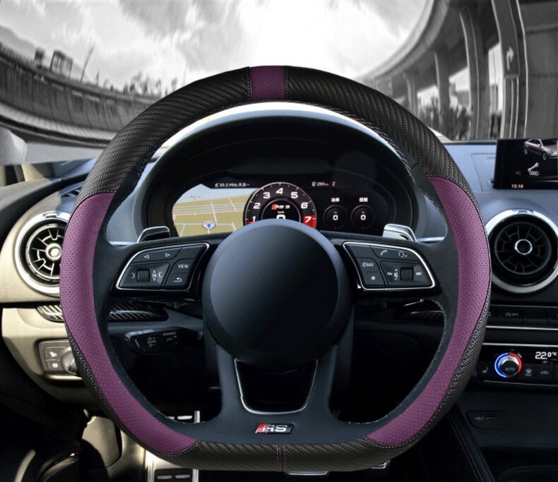 38cm Universal Car Steering Wheel Cover Braid Leat Grandado