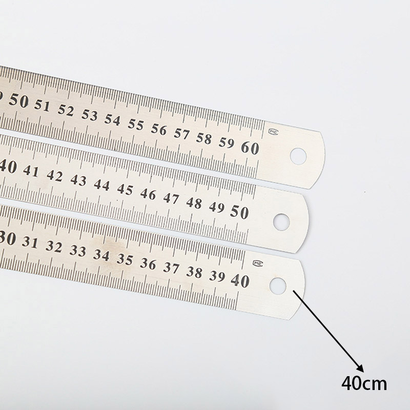 15/20/30/40 Silver Straight Ruler Stainless Steel ... – Grandado