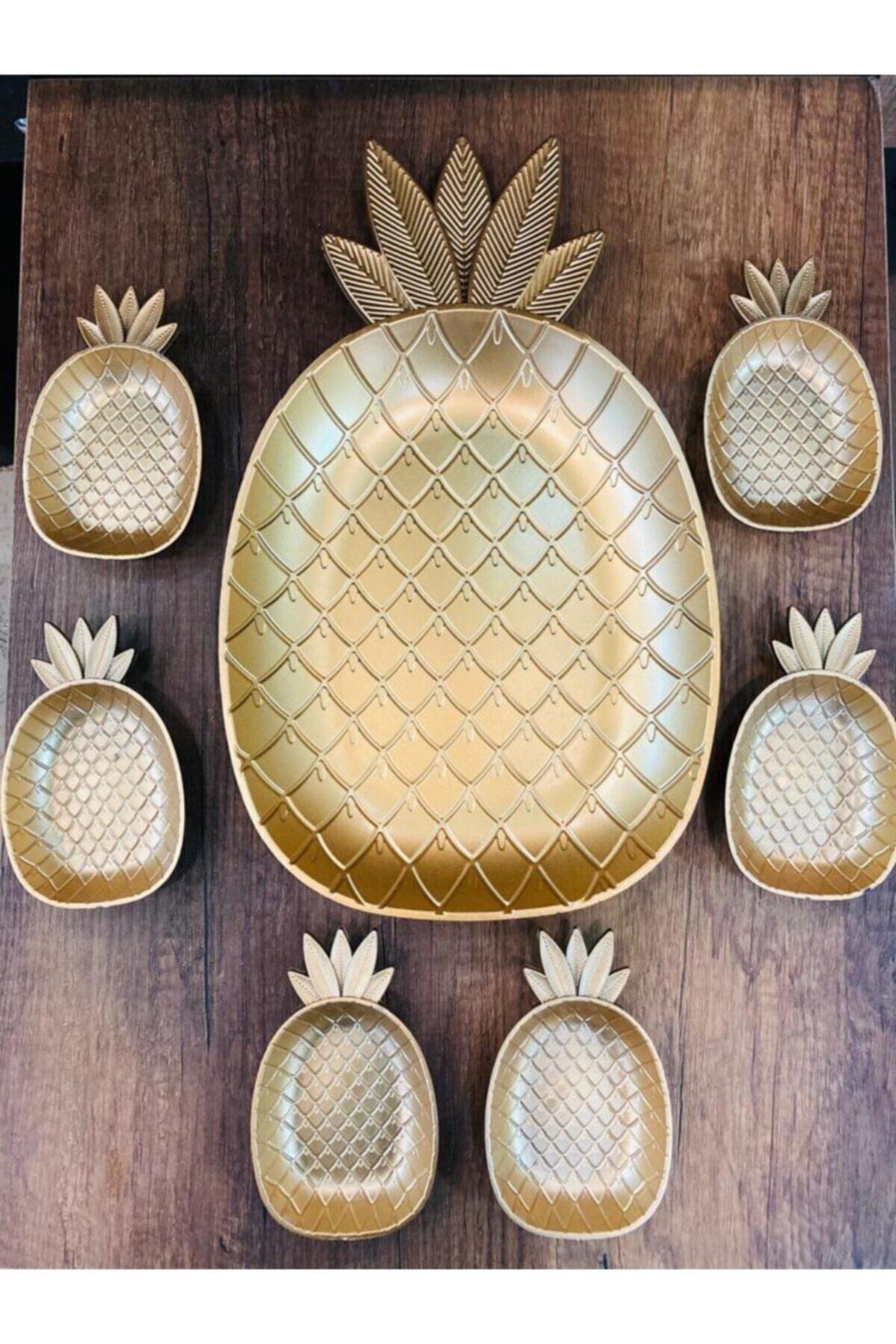 Pineapple Tray And 6 Pieces Snack Set – Grandado