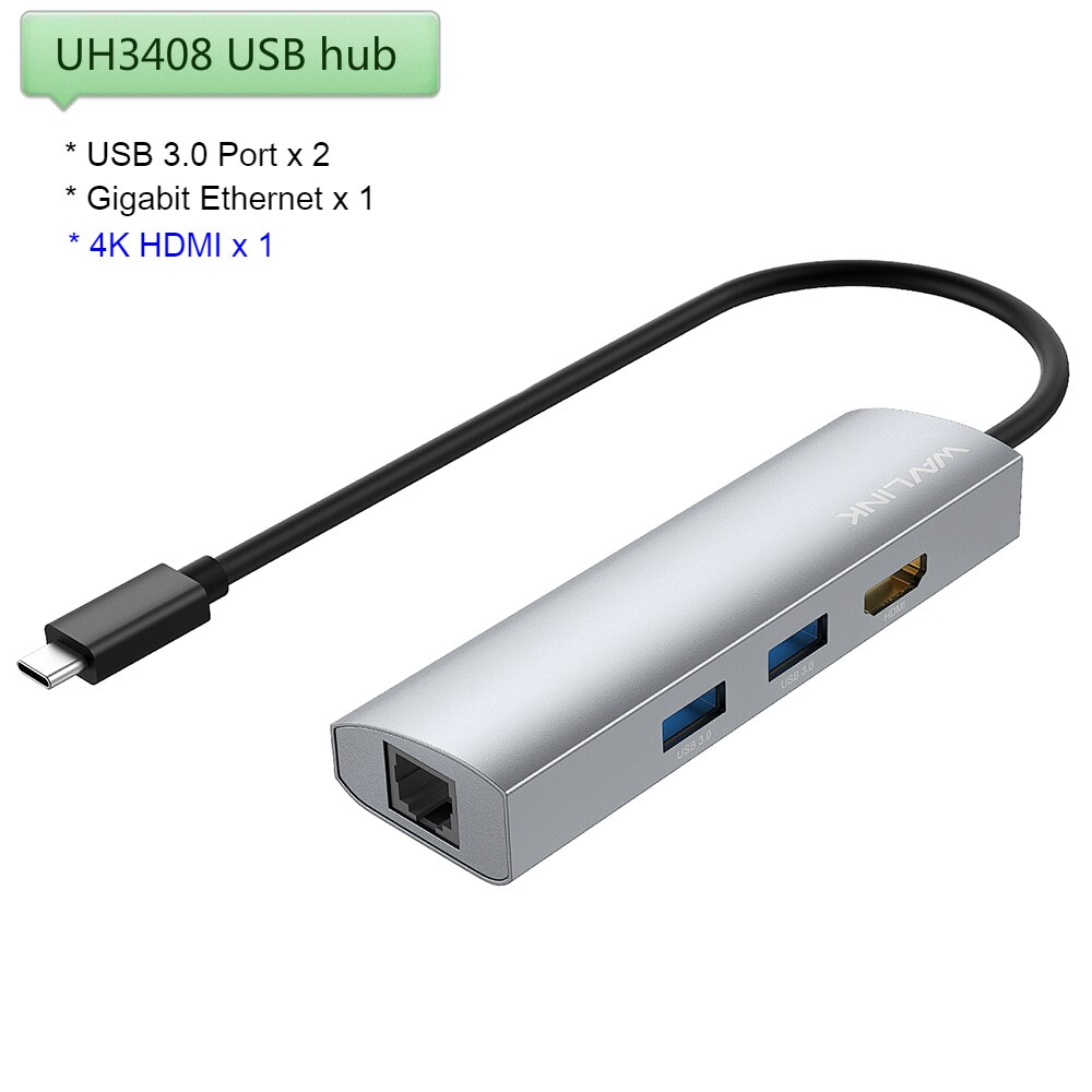 Usb C Hub Type C Hub Naar Hdmi RJ45 Gigabit Ethern... – Grandado