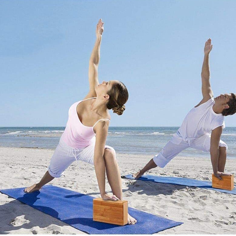 2 Pcs Bamboo Yoga Block, Bamboo Handstand Block,Br... – Grandado