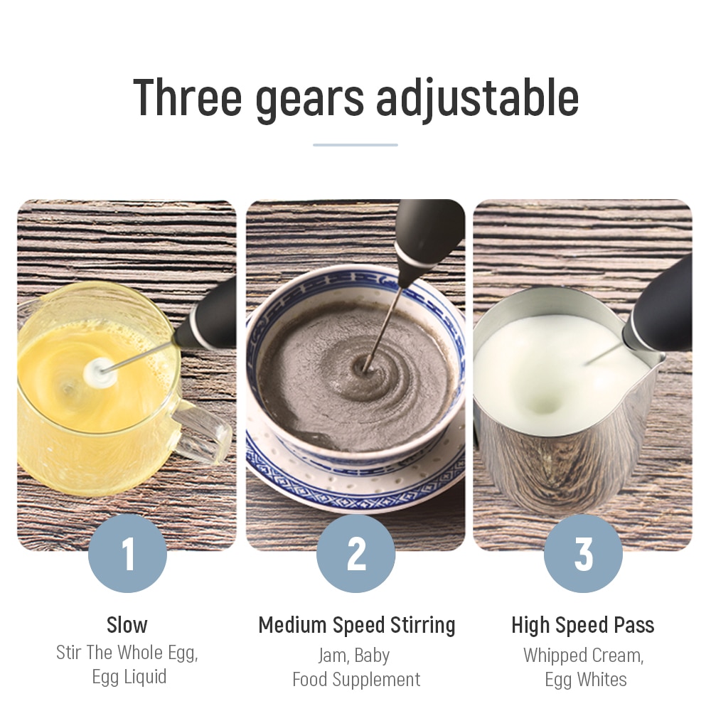 Milk Frother Electric Coffee Mixer With 2 Whisks R... – Grandado