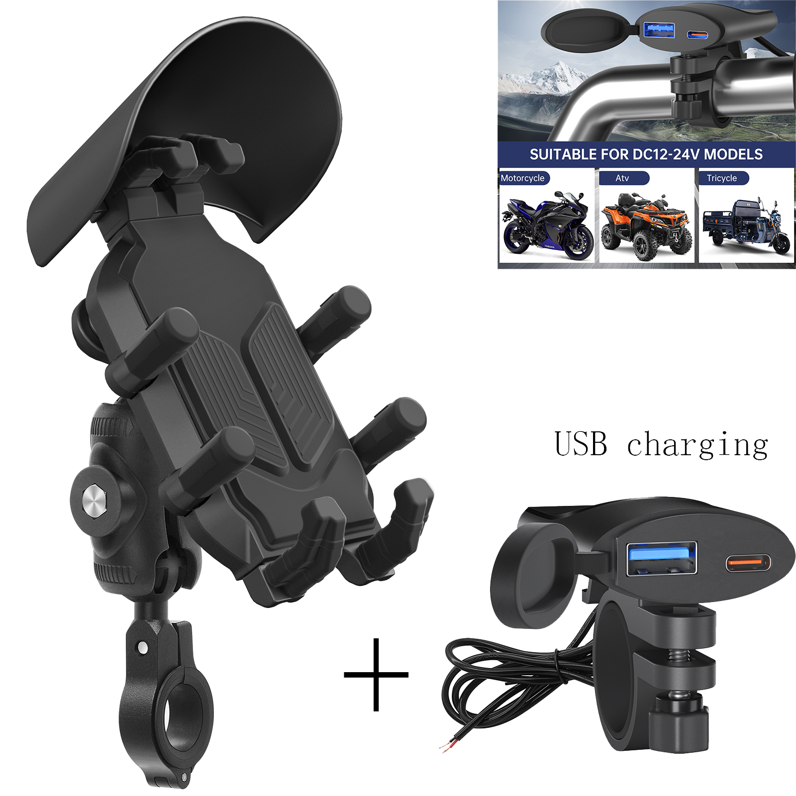 Telefoonhouder voor motorfiets met trillingsdemper... – Vicedeal