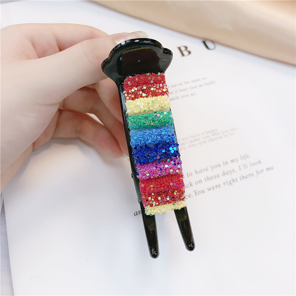 1pc Rainbow Hair Claw Ponytail Bun Holder Clip Wom... – Grandado