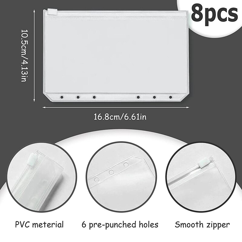 A6 Binder,PU Refillable 6 Ring Notebook Binder Bin... – Grandado