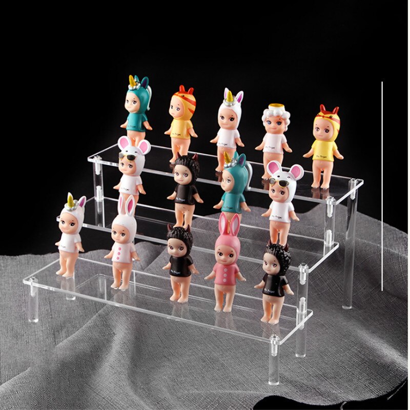 Acrylic Display Rack Ladder-shaped Desktop Storage Rack for Dolls, Toy ...