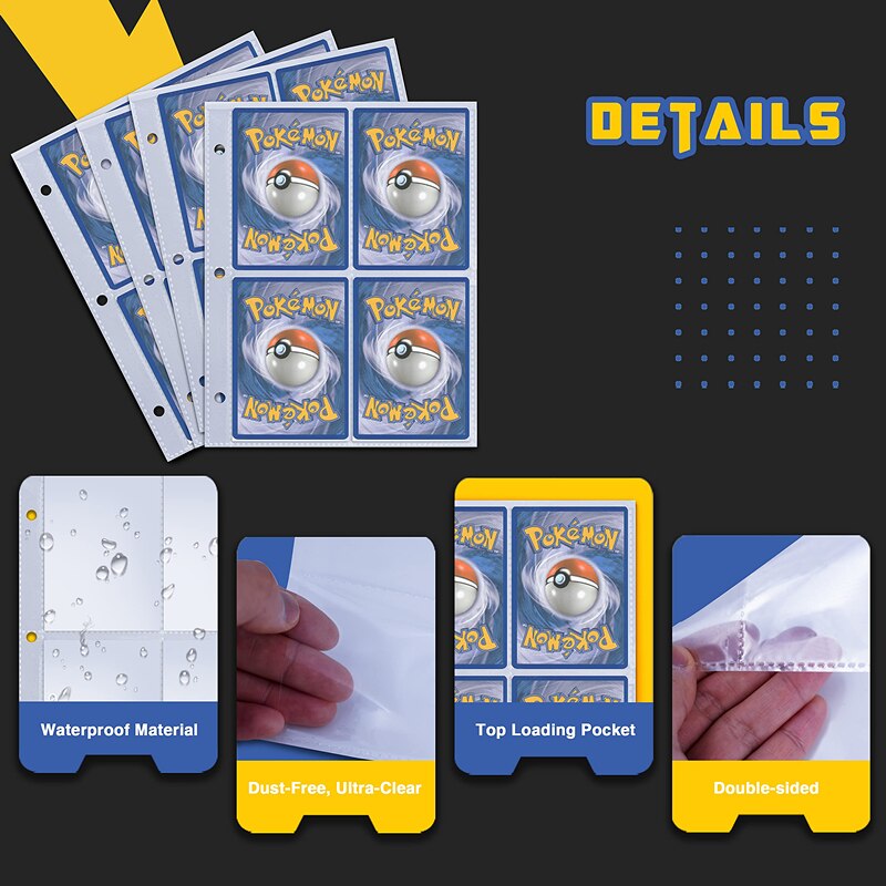 80 Pockets A5 3 Rings 4 Pockets 10 Pages Binder Ph... – Vicedeal