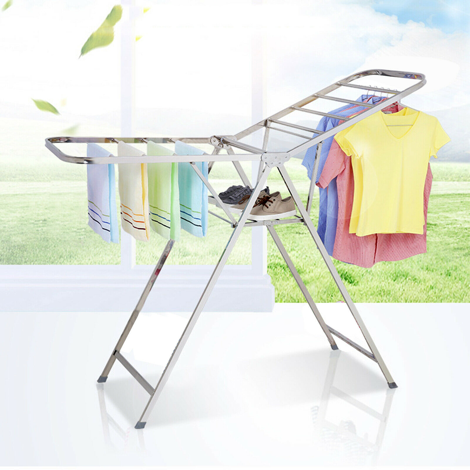 Foldable Clothes Line Airer Horse Stainless Steel ... – Vicedeal