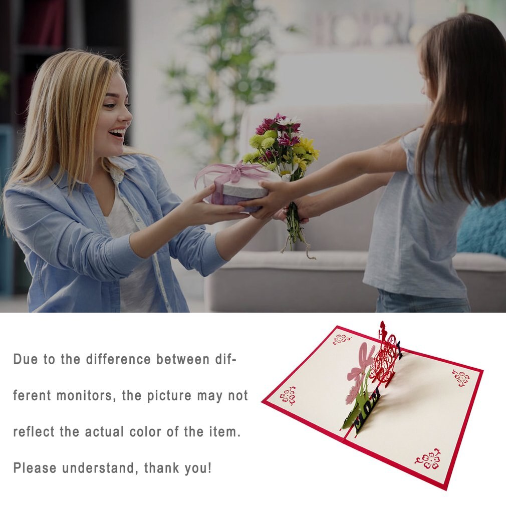 Folding Handmade 3D Pop-up Mother's Day Card Mothe... – Vicedeal