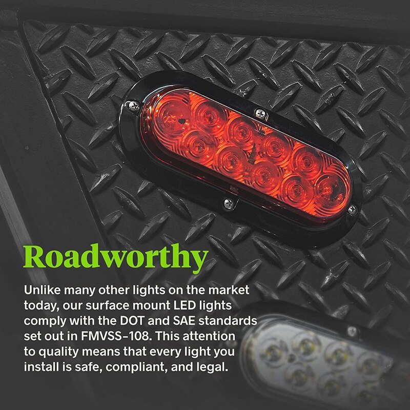4Pc 6 Inch Amber Oval LED Trailer Tail Light Kit M... – Grandado