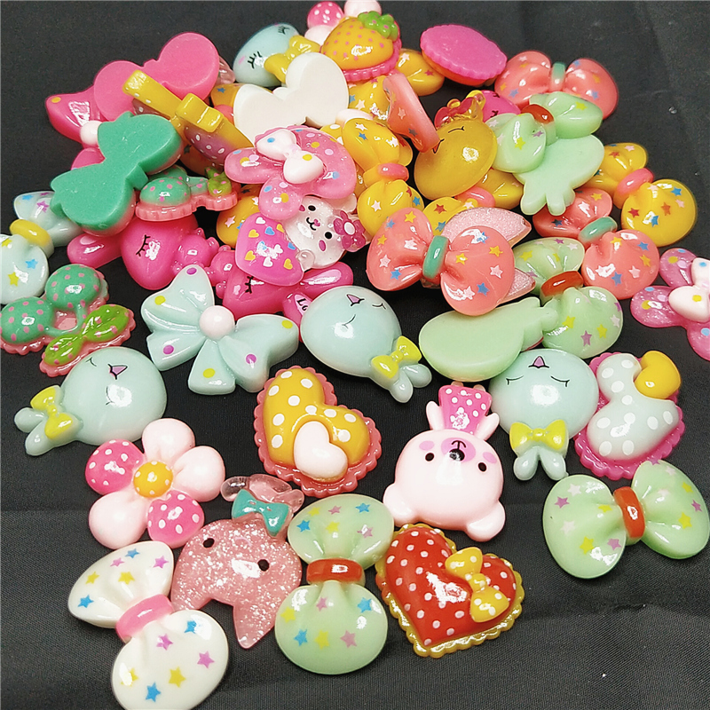 5/30pcs/Lot Mix Colors Cabochons Flat Back Resin G... – Grandado