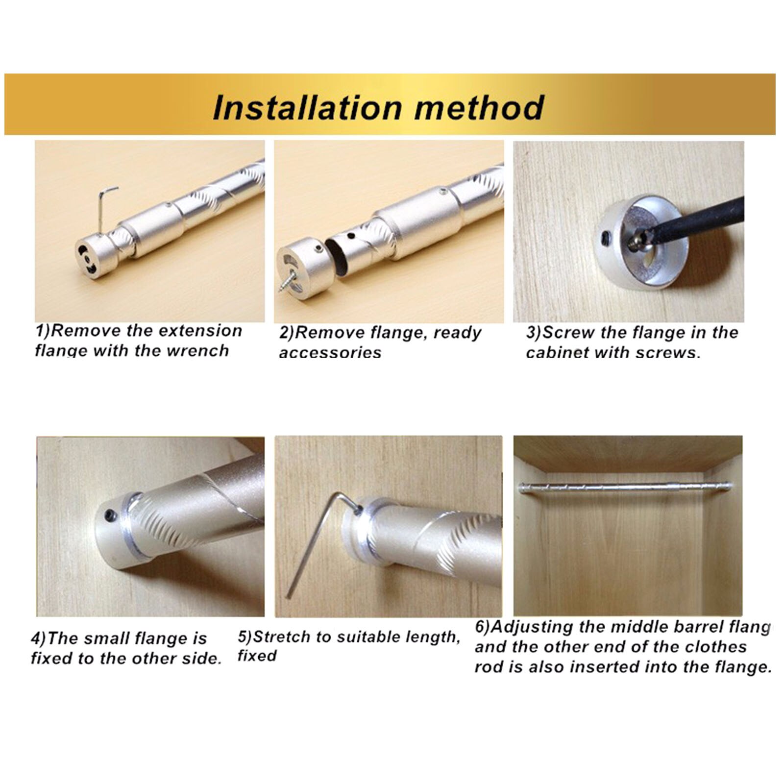 Wardrobe Hanging Poles Telescopic Rods Wardrobe Th... – Vicedeal