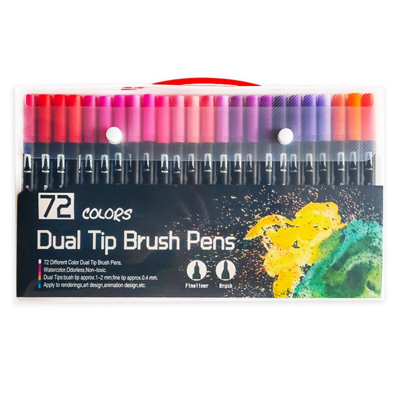 120 Colors Dual Fine Tip Brush Art Markers Pens Sc... – Grandado