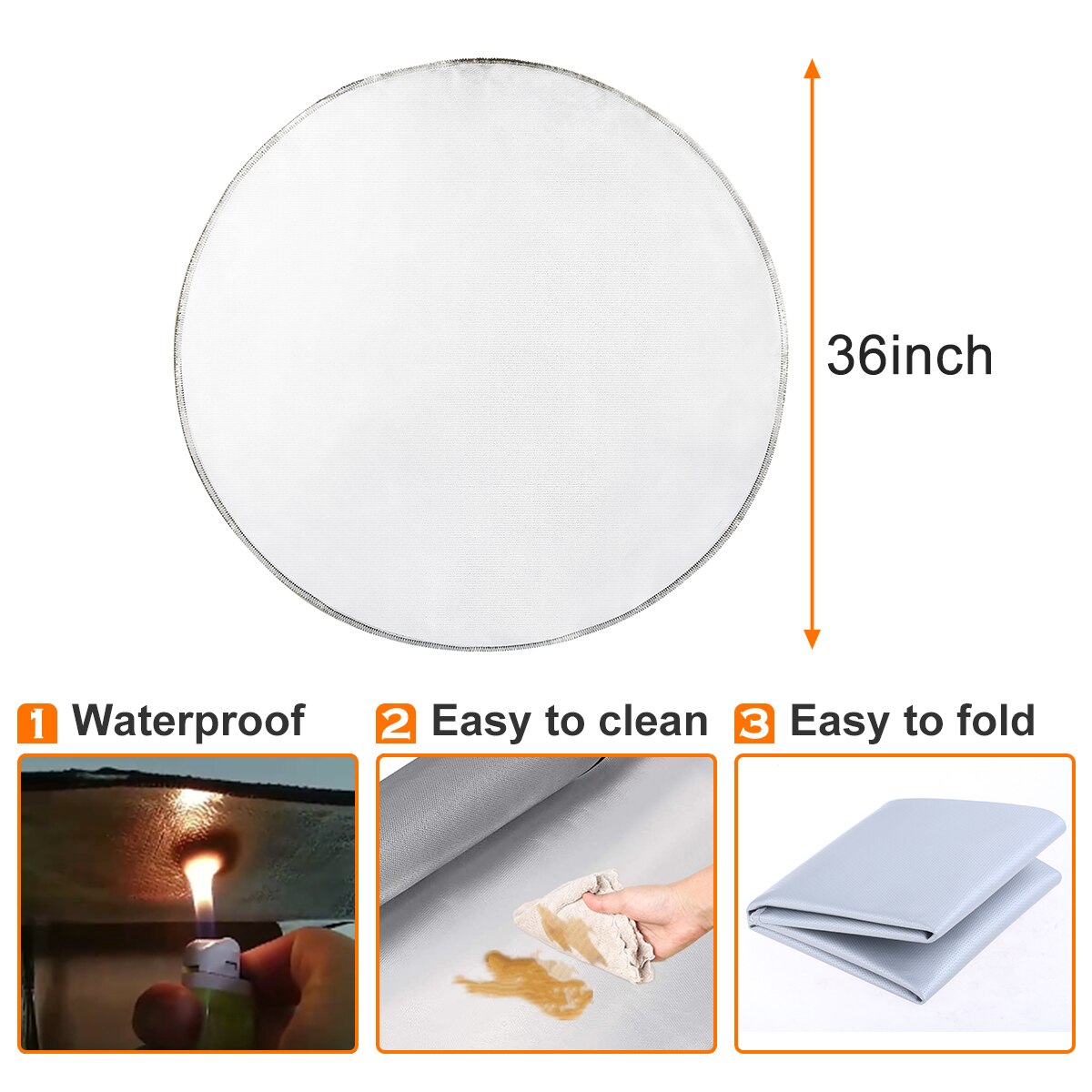 36 inch Fire Pit Mat Round Heat Shield Fireproof M... – Grandado