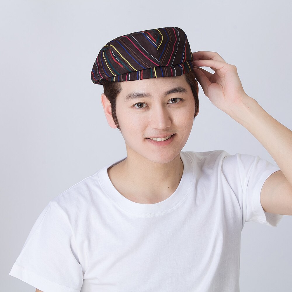 2 Colors Stripe Chef Waiter Hats Adults Restaurant... – Grandado