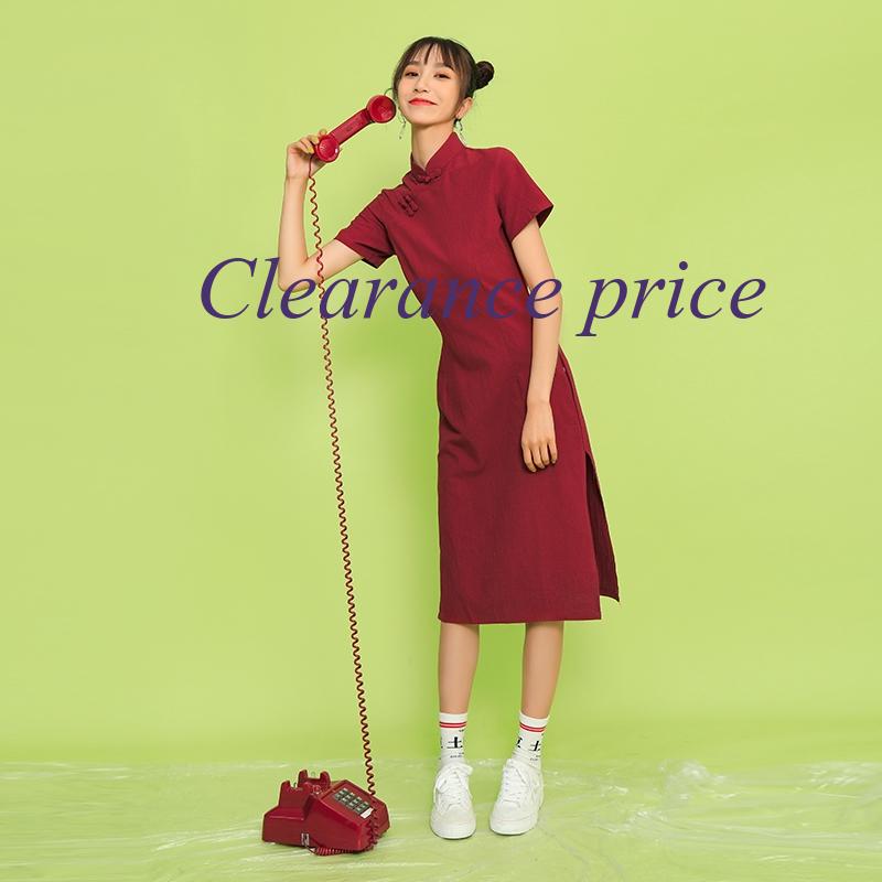 Summer Pure Red Vintage Chinese Traditional Improv... – Vicedeal