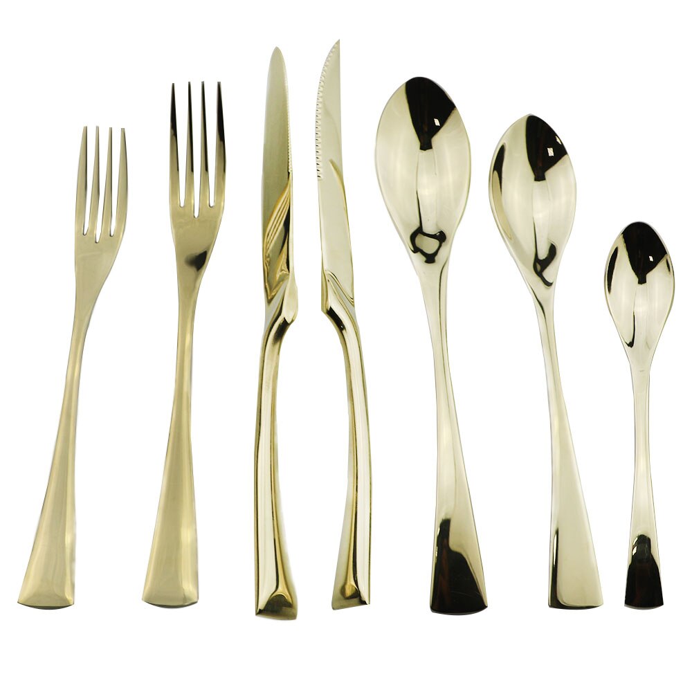 7 st blå bestick bestick set 304 rostfritt stål re... – Grandado