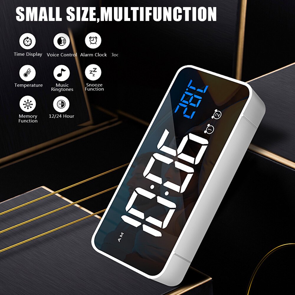 Digital Alarm Clock Home Decoration Rechargeable E... – Vicedeal