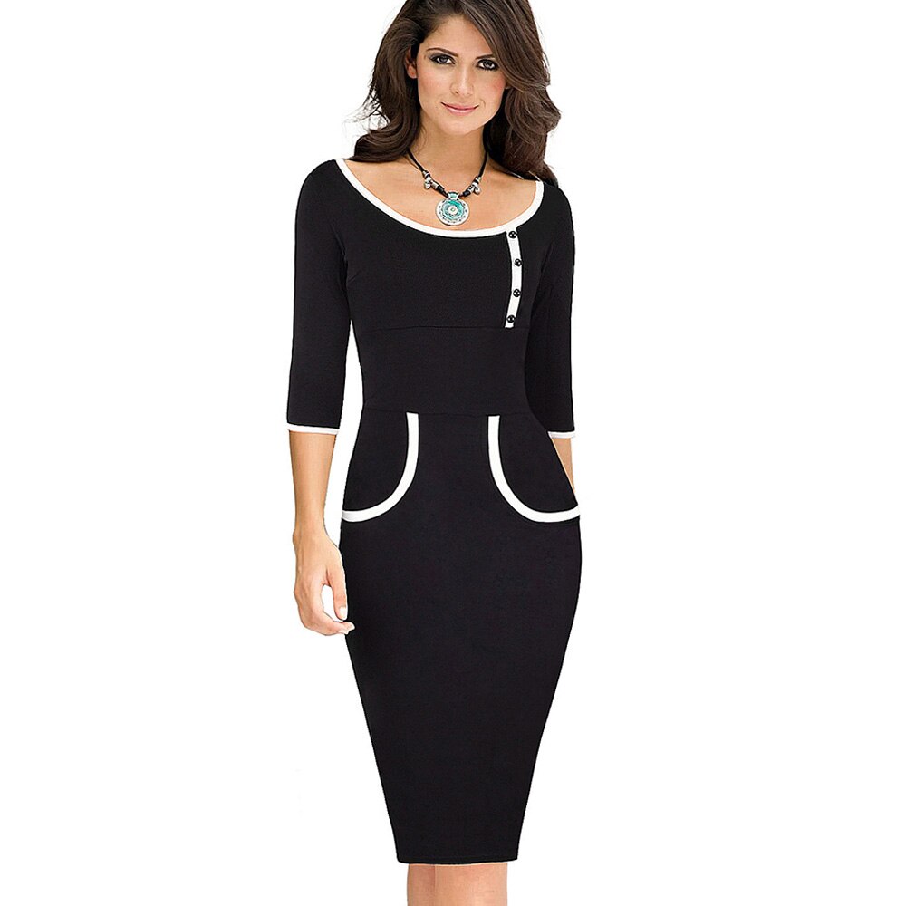 Nice-forever Autumn Women Retro Contrast Color Pat... – Vicedeal