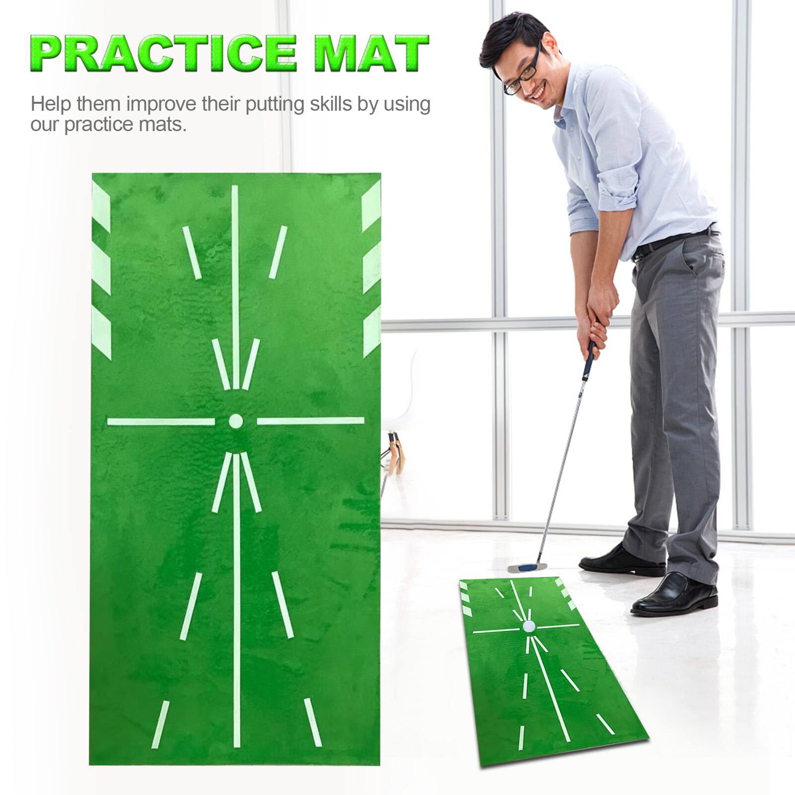 Golf Practice Mat Golf Swing Hitting Practice Mats... – Vicedeal
