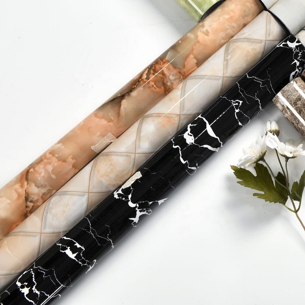 PVC Peel And Stick Contact Paper Marble Gloss Film... – Grandado