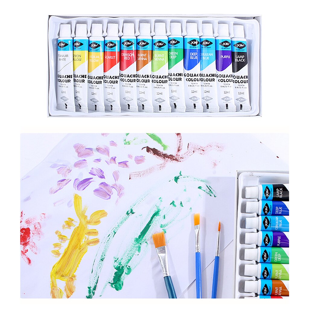 12 Kleur Schilderen Pigment Set School Kids Kinder... – Vicedeal
