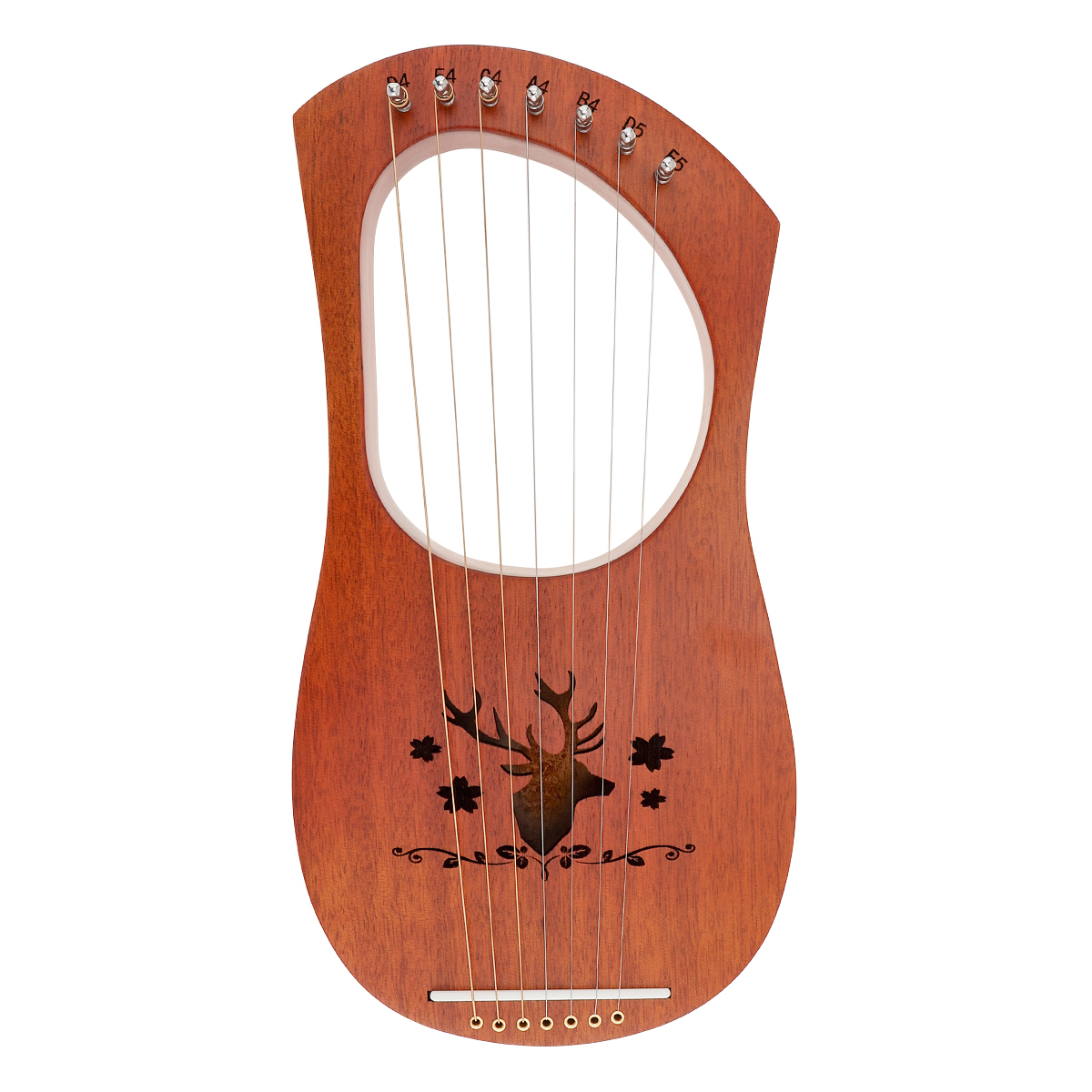 7/10 String Lier Harp Solid Mahonie Houtsnijwerk R... – Vicedeal