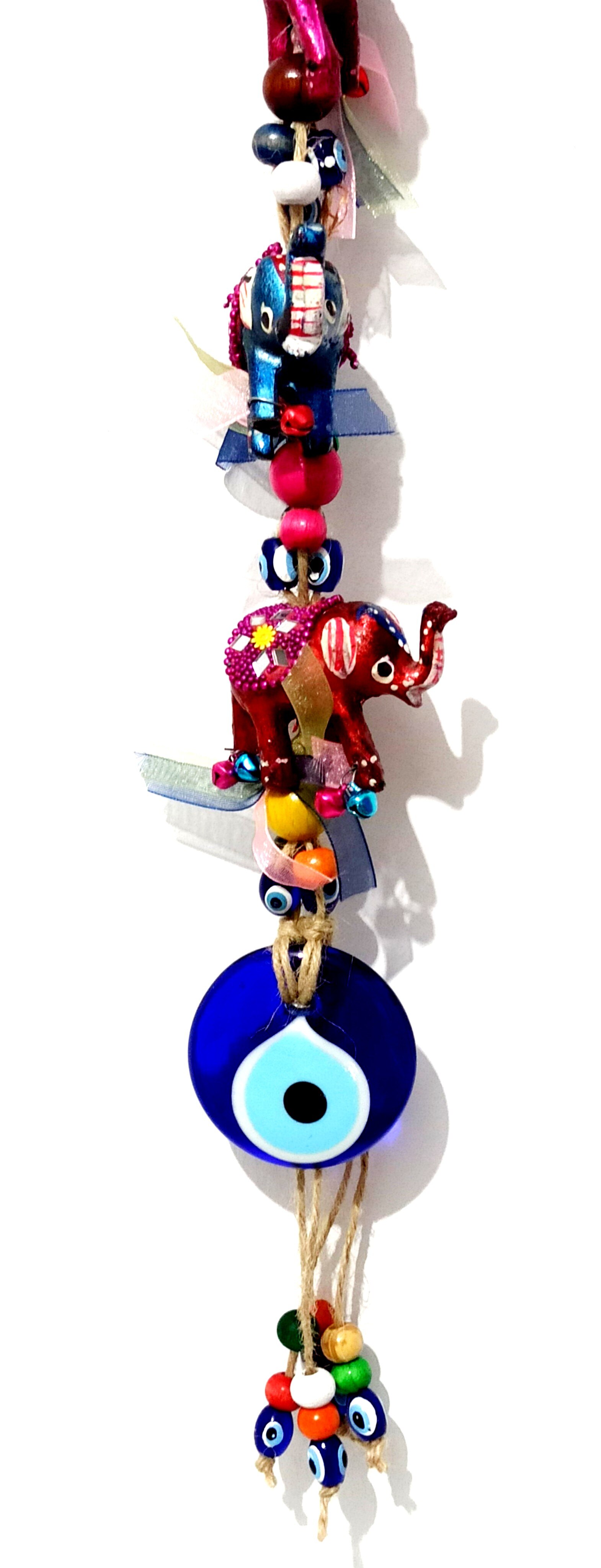 Authentic Seven Elephant Evil Eye Beaded Wall Orna... – Vicedeal