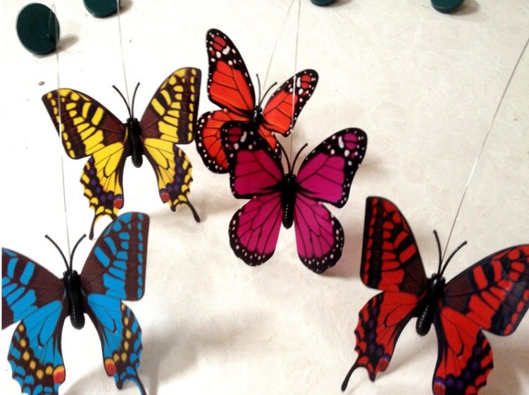 Solar Energy and Dry Battery Artificial Flying Butterfly Beautiful ...