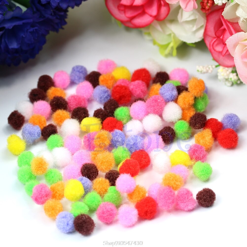 100 Pcs/Set Assorted 8mm Mixed Color Soft Fluffy P... – Grandado