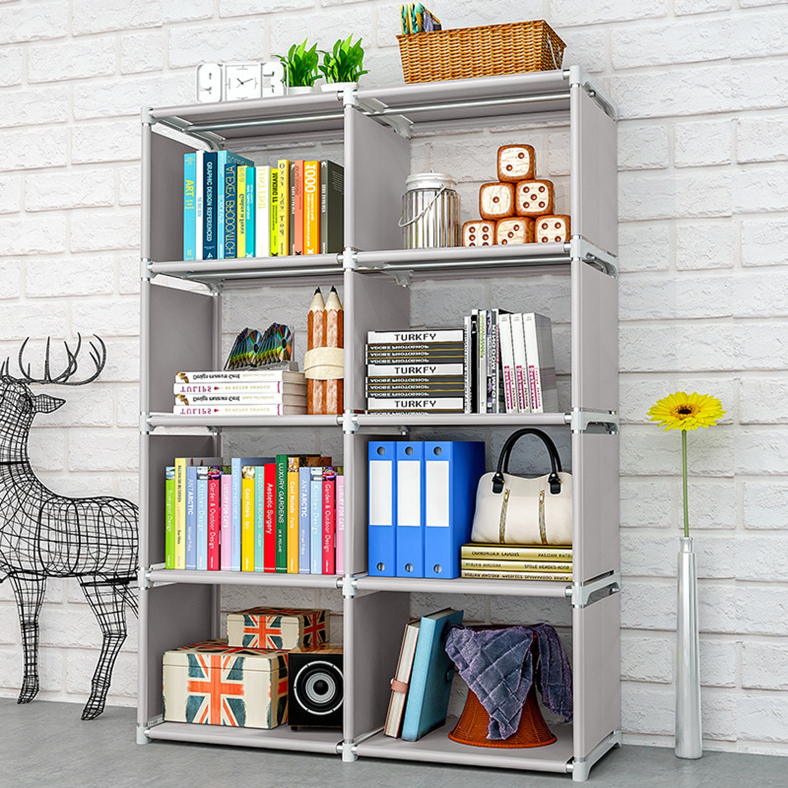 5 Tier 8 Cube Bookcase Storage Shelves Book Displa... – Grandado