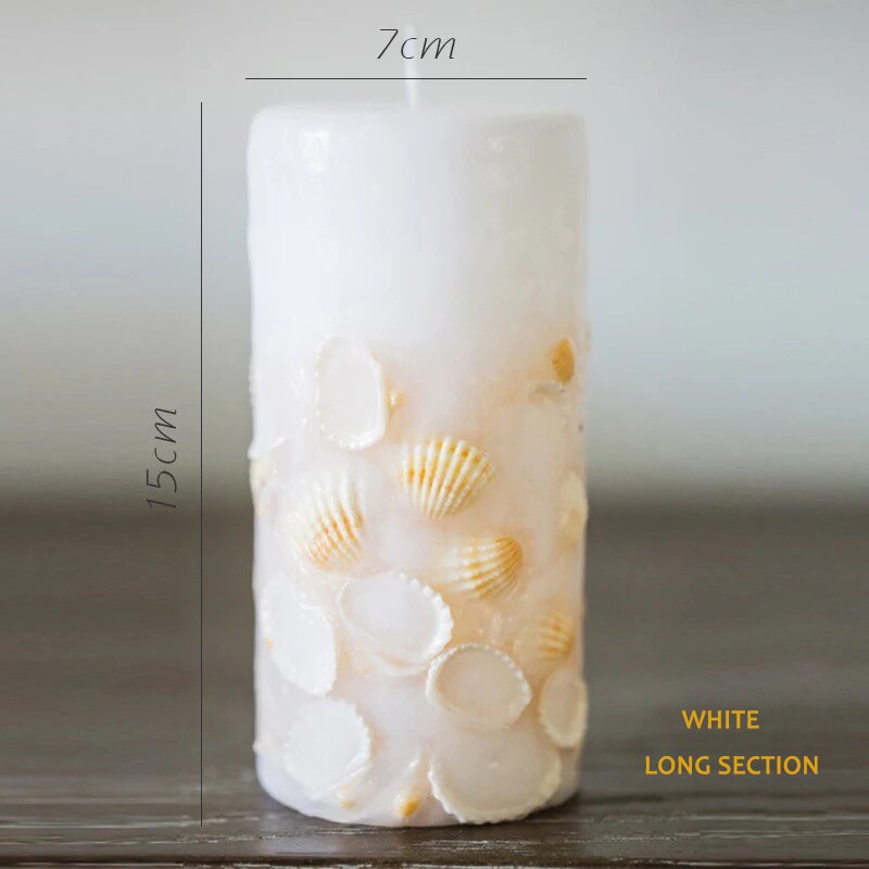 LONG Shell candle cylindrical cylindrical candle m... – Grandado