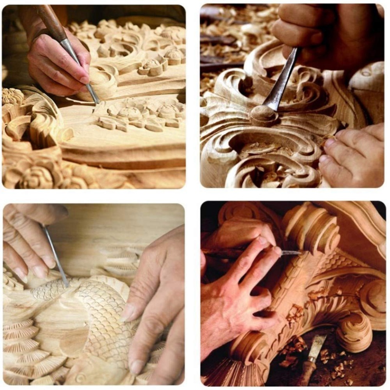 8Pc Woodcut Knife Wood Carving Chisel Set Chip Det... – Grandado