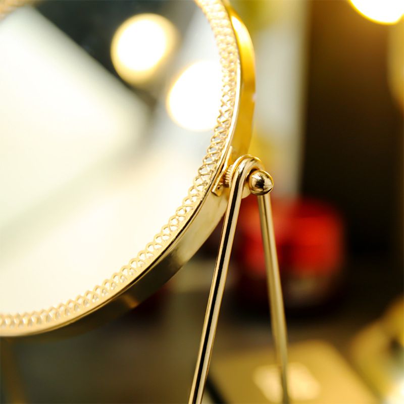 Simple Makeup Mirror Gold Nordic Style Single Side... – Grandado