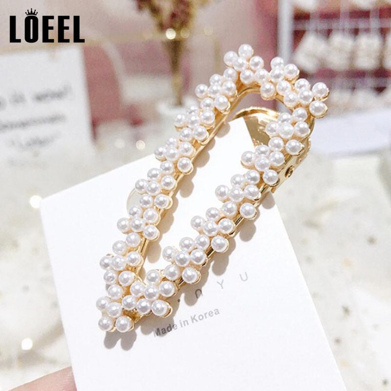 Vrouwen Elegante Geometrische Parels Haar Clip Mod... – Vicedeal