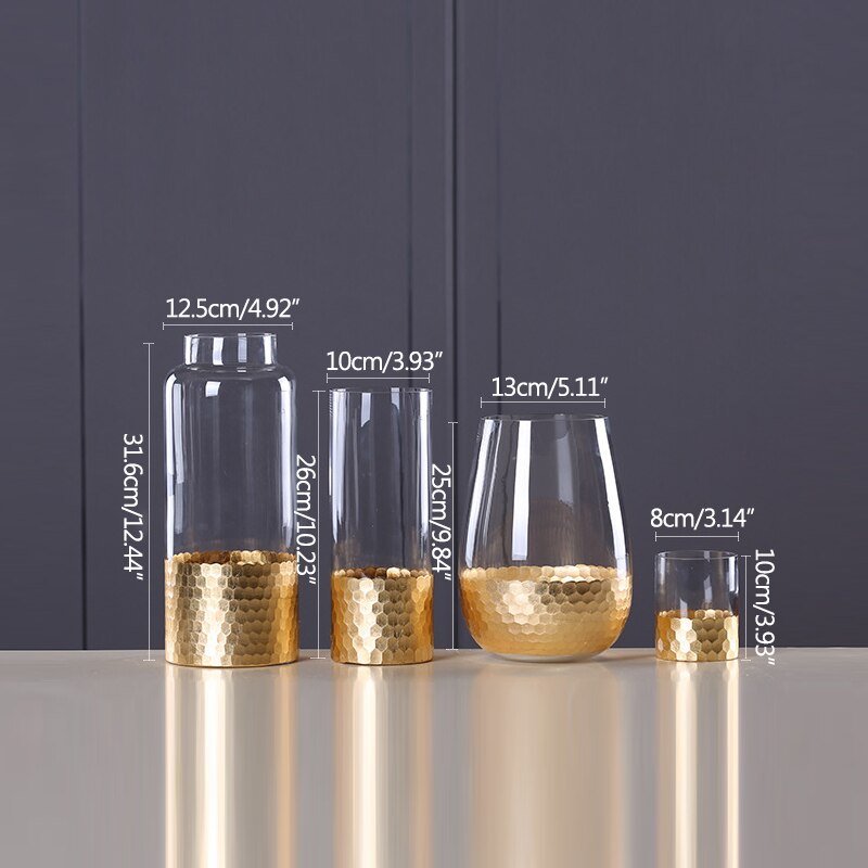 Strongwell Nordic Glass Vase Gold Foil Modern Gold... – Vicedeal