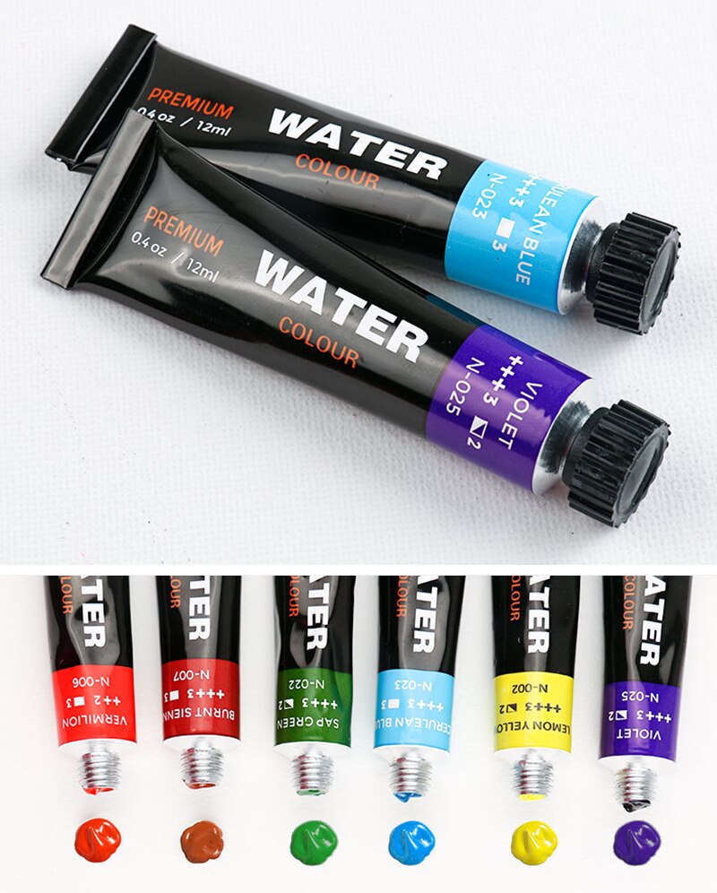 12/24 Color 12ml Waterproof Acrylic Paint Set Suit... – Grandado