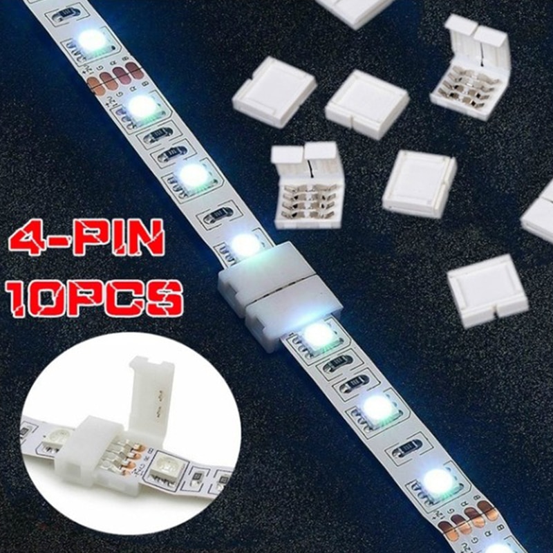 10 PCS 10mm 2/4 Pin L shape led rgb connector For ... – Grandado