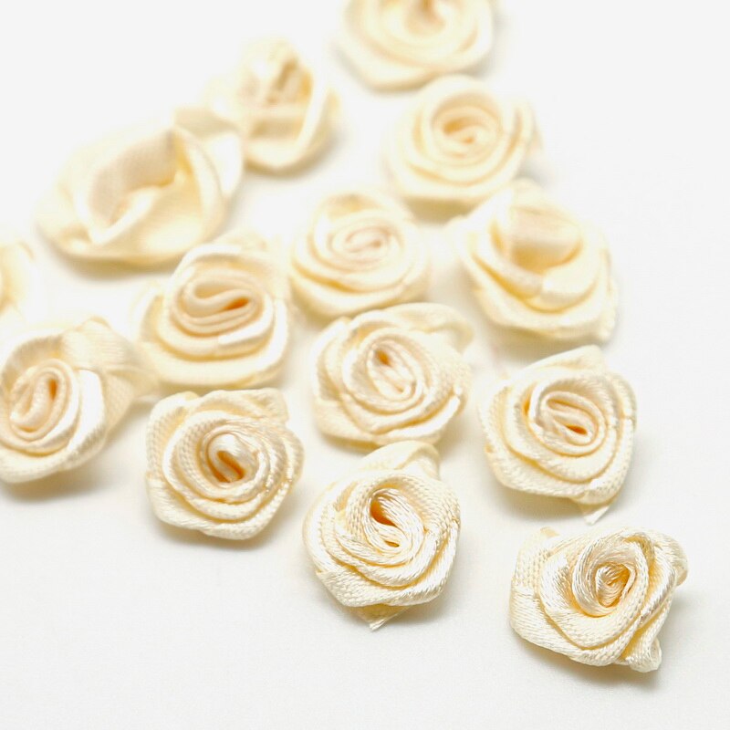 100 stks/partij Mini Satijnen Lint Rose Bloem Roze... – Grandado