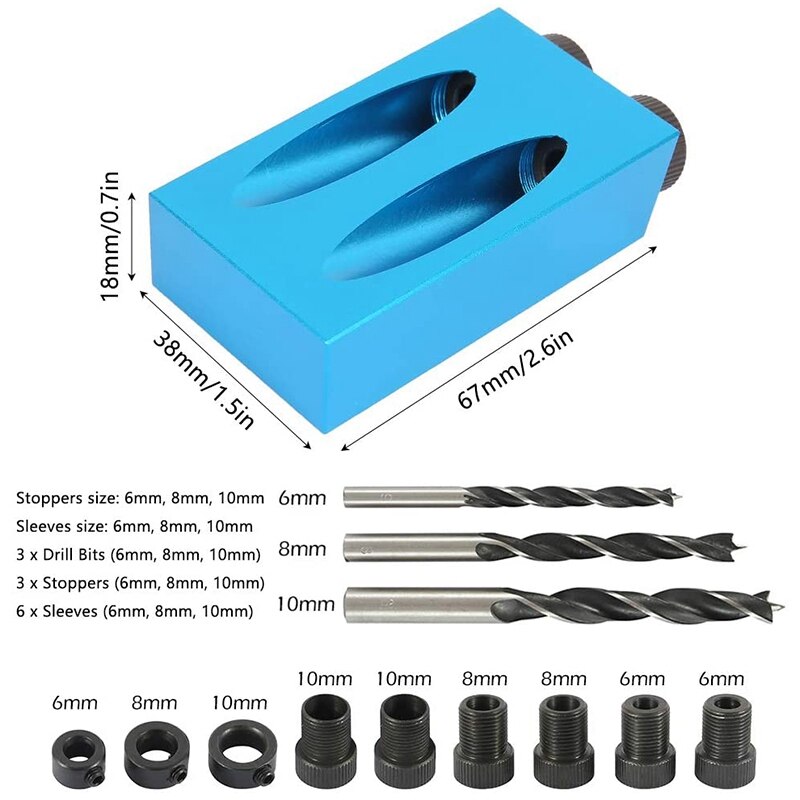 54Pcs Pocket Gat Jig Set 15 Graden Pocket Gat Schr... – Vicedeal